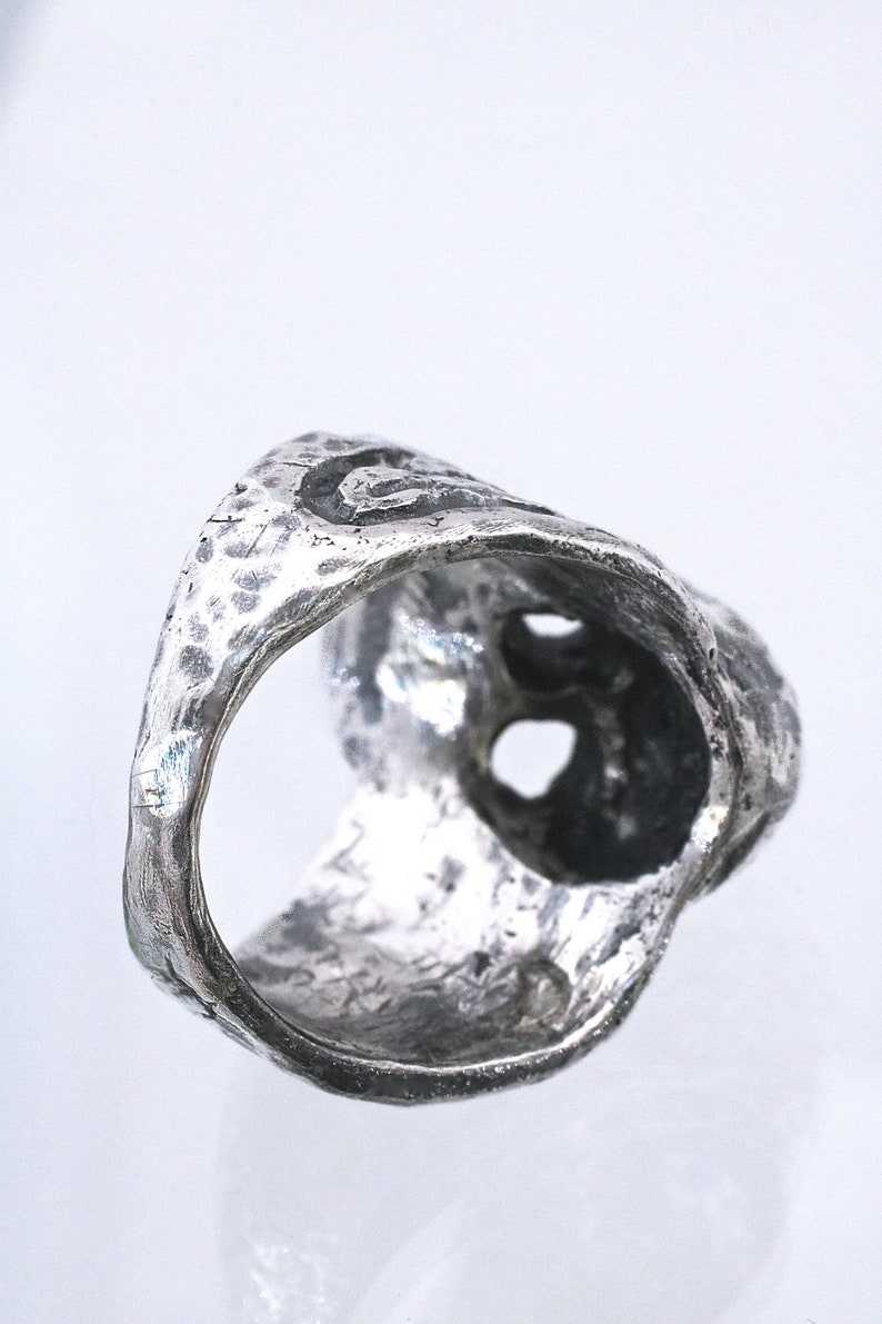 Men's Silver Ancient Skull Ring Handmade Skull Rustic - Etsy