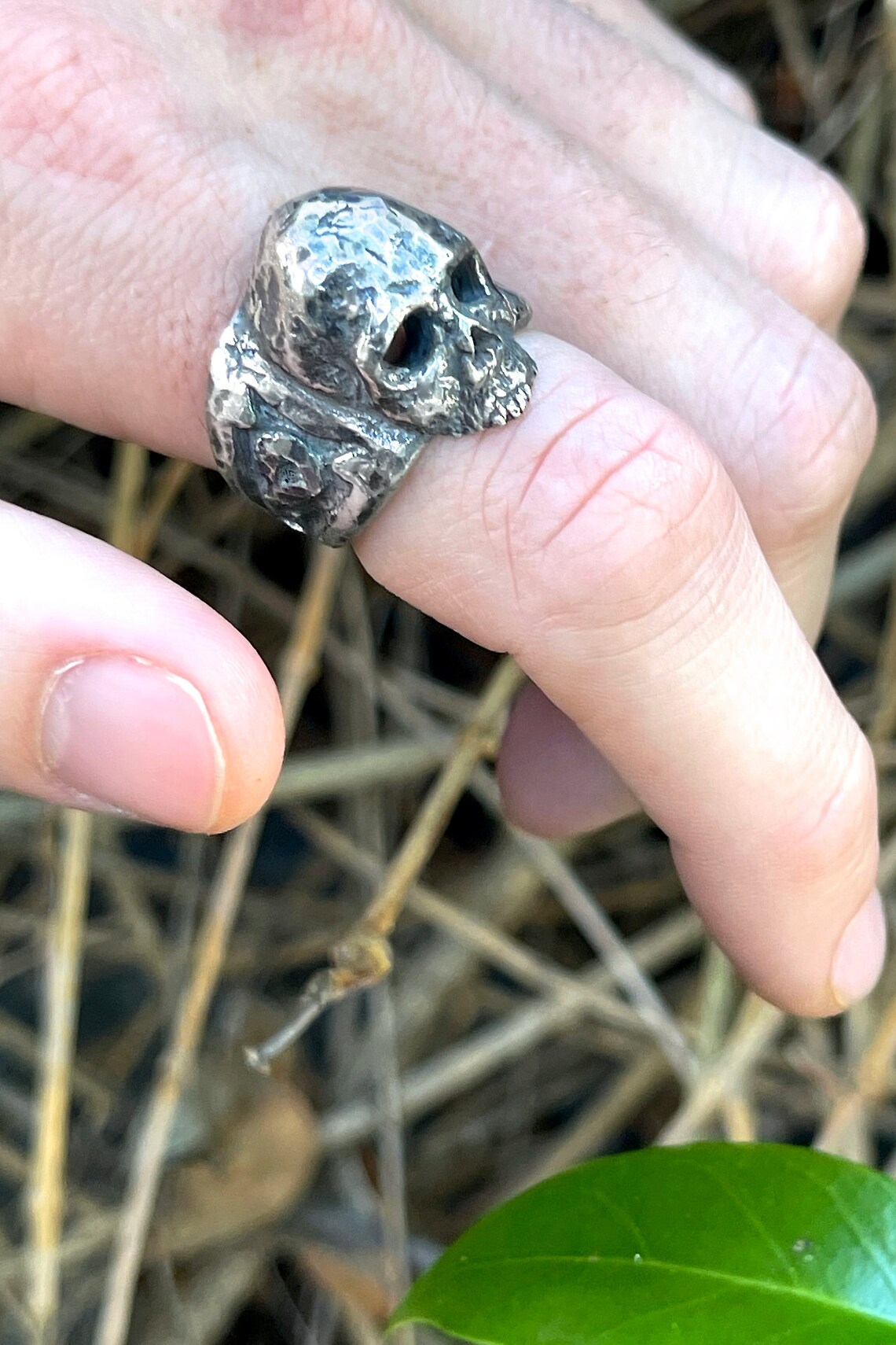 Men's Silver Ancient Skull Ring Handmade Skull Rustic - Etsy