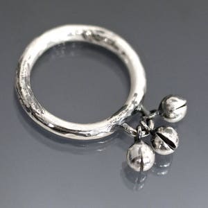 Silver Bells Ring, Handmade Bell Ring, Bell Jewelry, Witch Ring, Temple ...