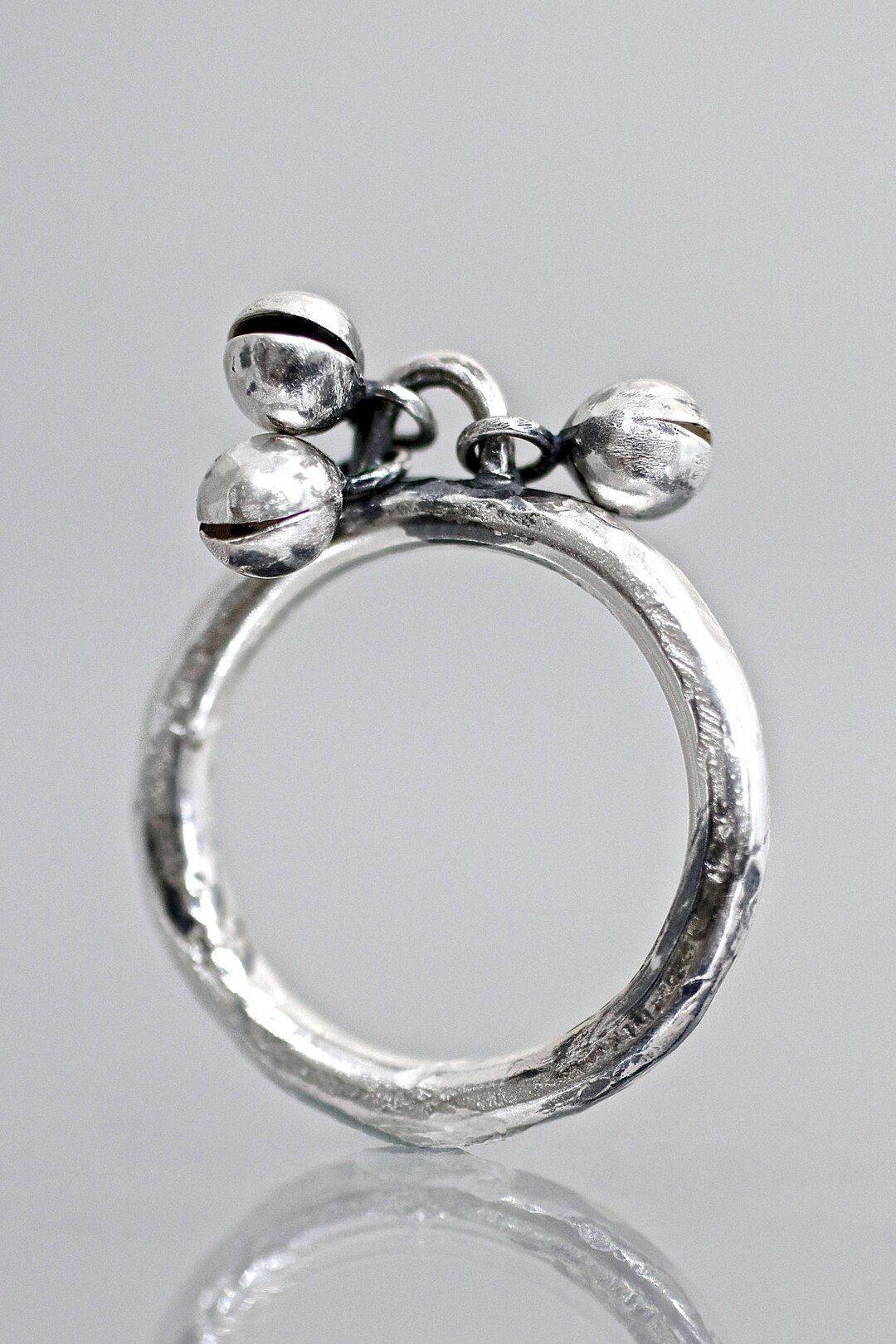 Silver Bells Ring, Handmade Bell Ring, Bell Jewelry, Witch Ring, Temple ...