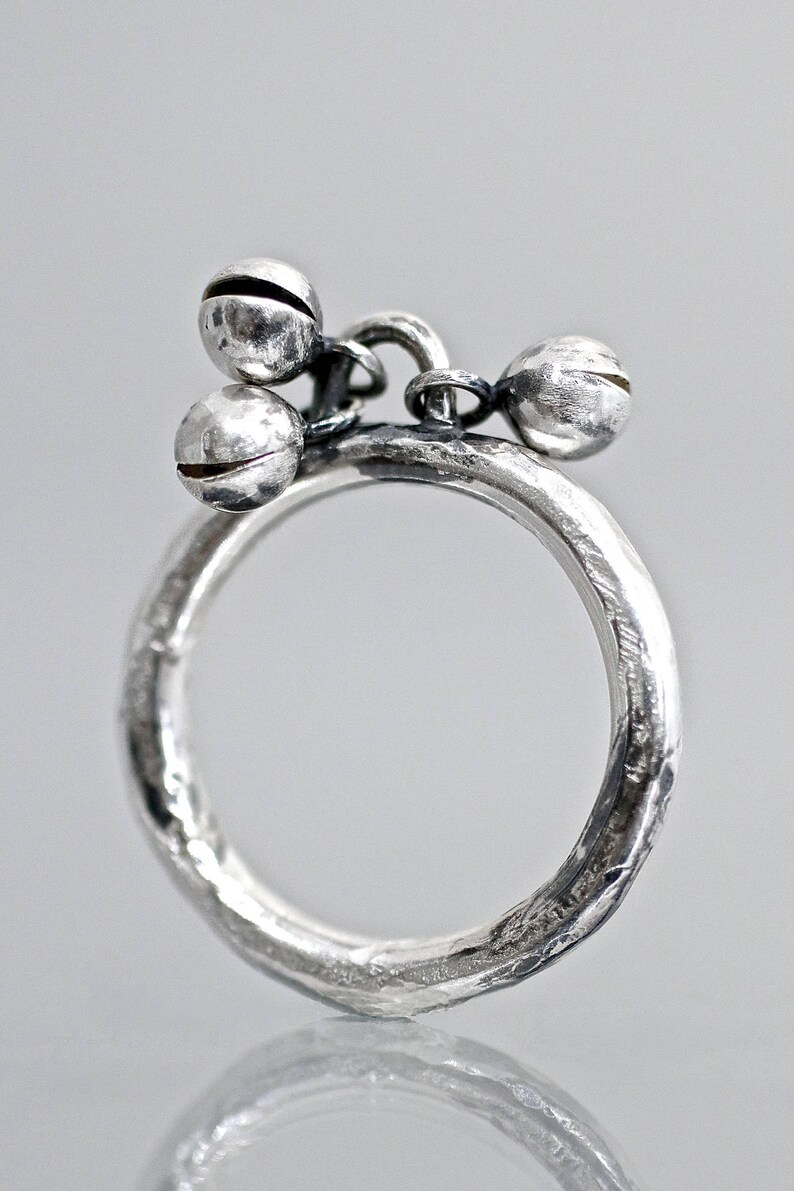 Silver Bells Ring Handmade Bell Ring Bell Jewelry Witch - Etsy