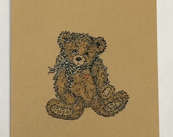 Teddy bear card | Etsy