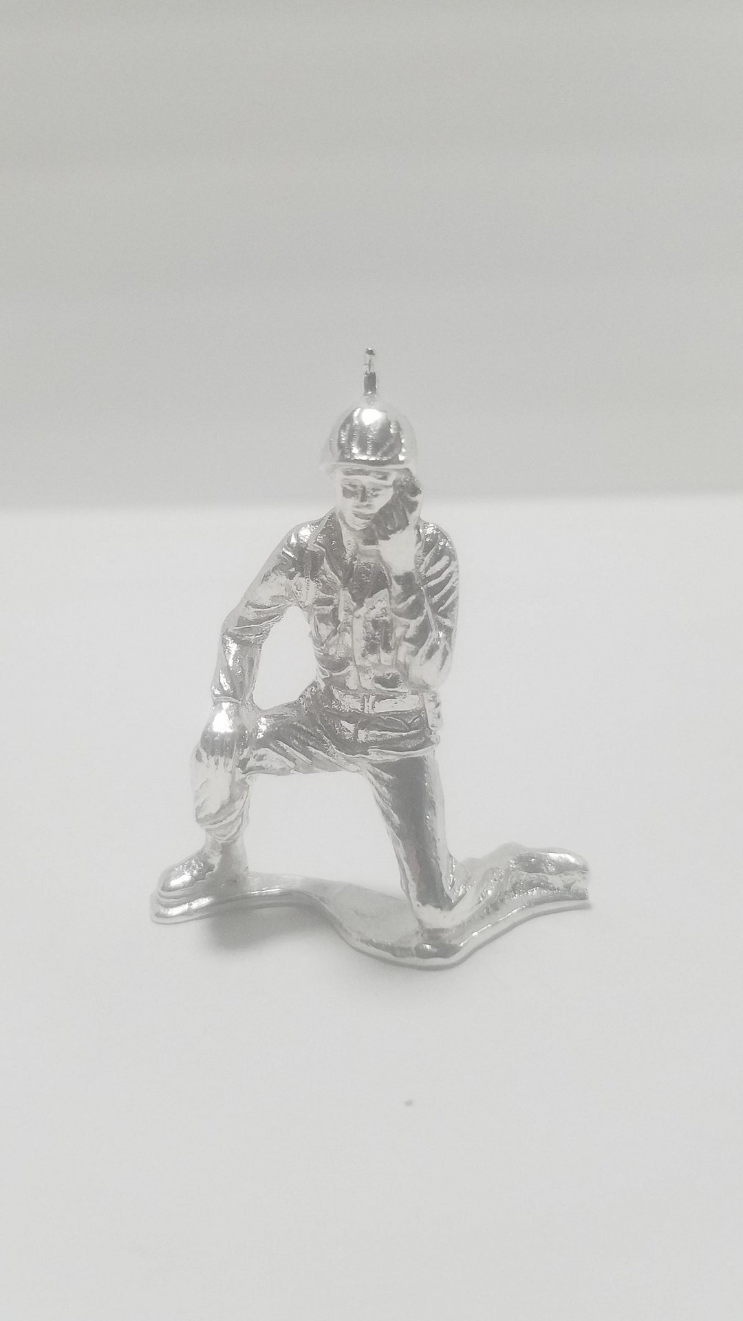Classic Army Man Radio Man Soldier 1.25 Oz 999 Silver Hand - Etsy