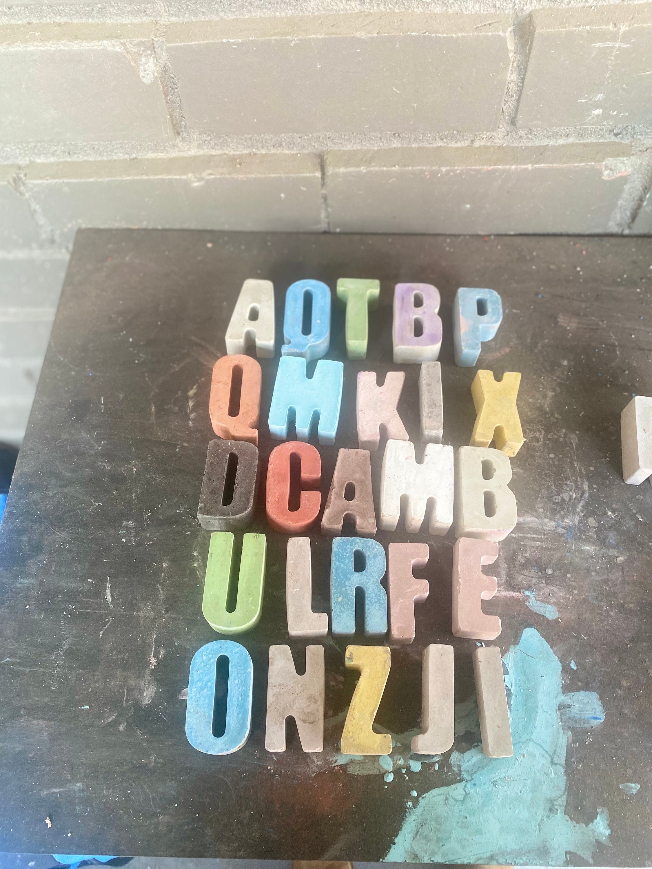 2 Inch Concrete Alphabet Letters A-Z, Abcs, Small Concrete Names/words ...
