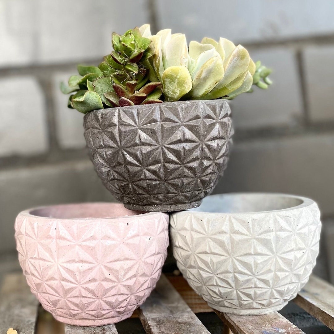 Concrete Diamond Planter: Small Succulent Pot, Jewelry Holder - Etsy
