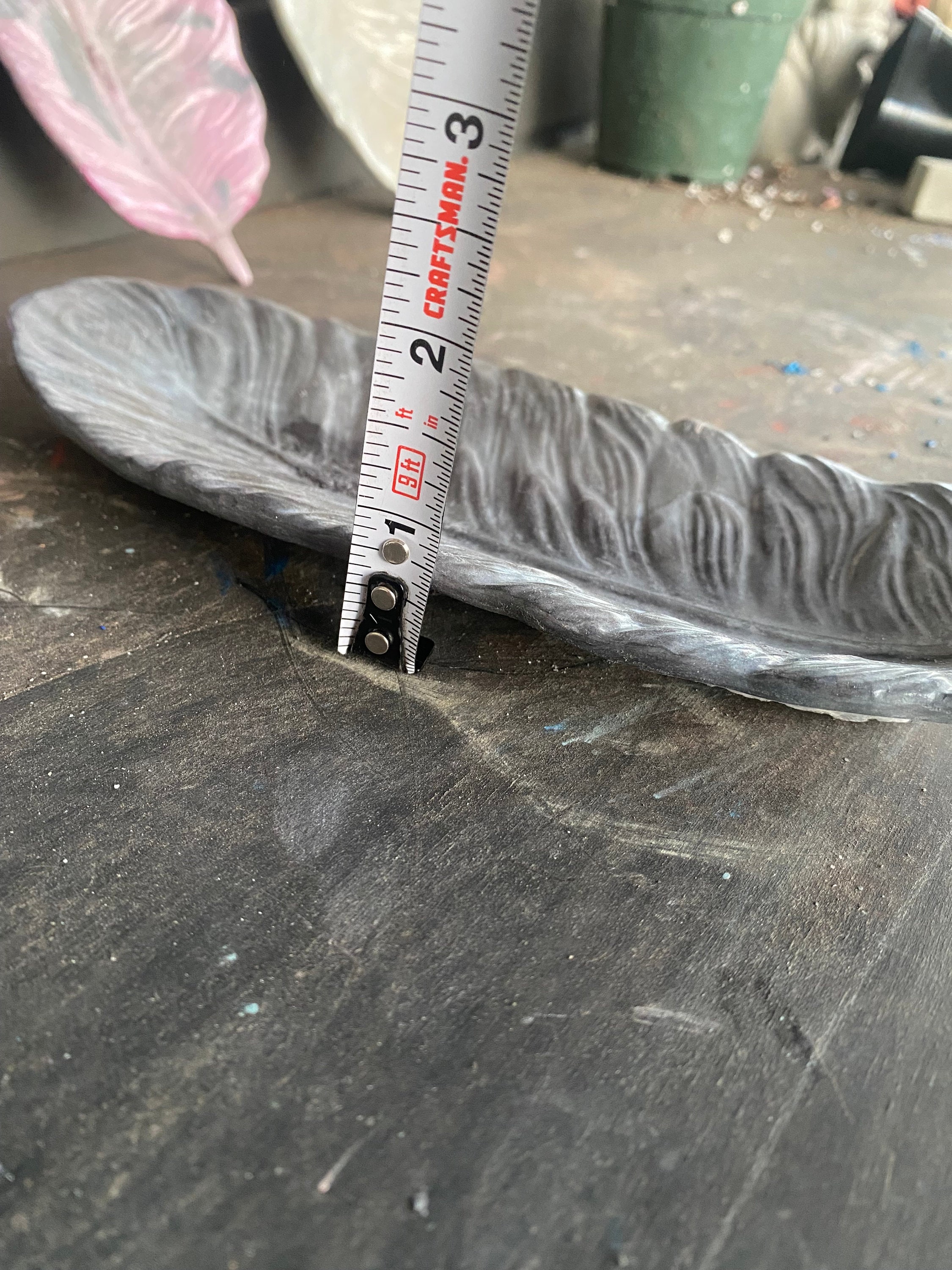 Concrete Feather Tray Dish, 9 Inches X 3 Inches, Jewelry Holder, Sink ...