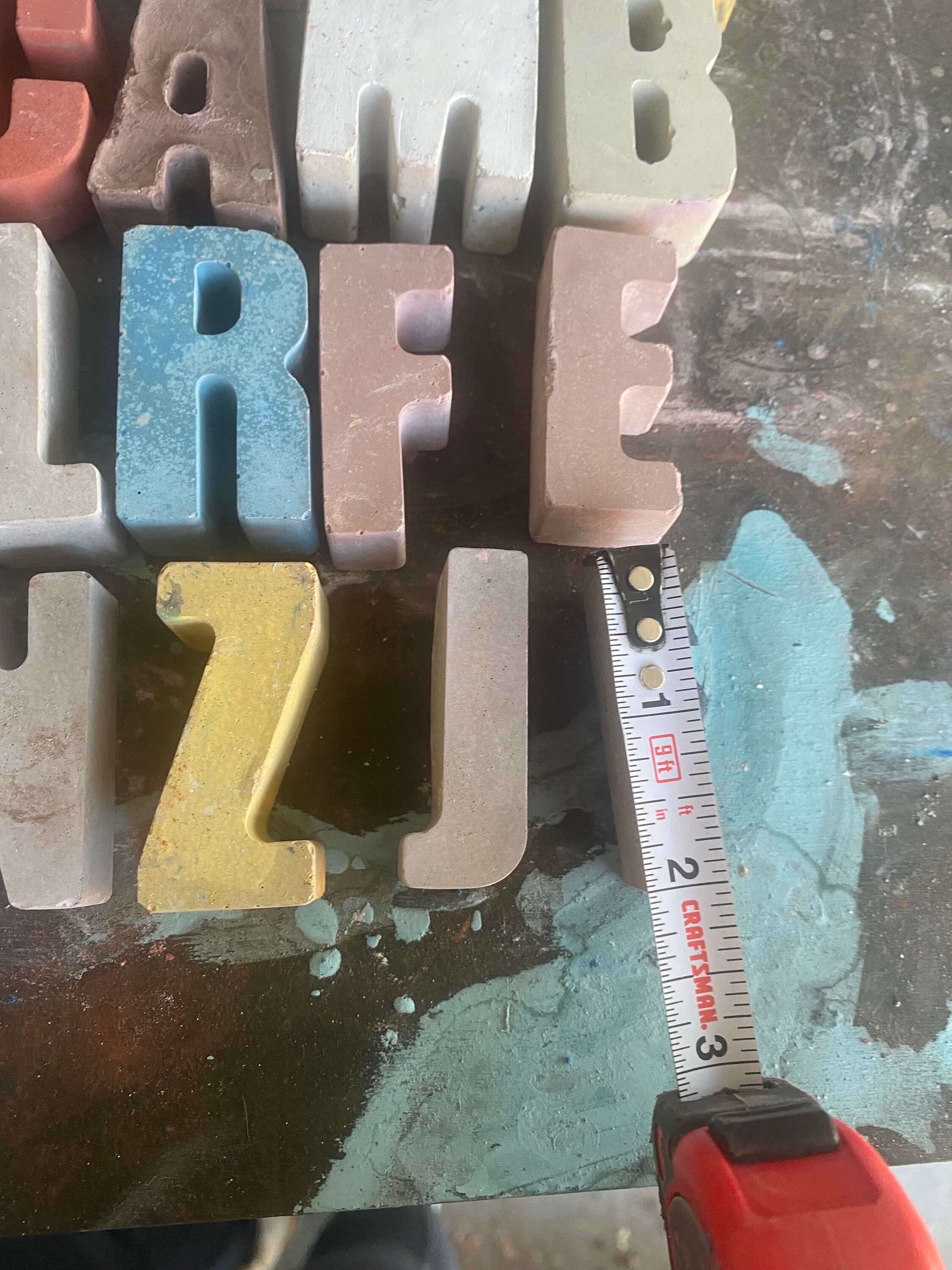 2 Inch Concrete Alphabet Letters A-Z, Abcs, Small Concrete Names/words ...