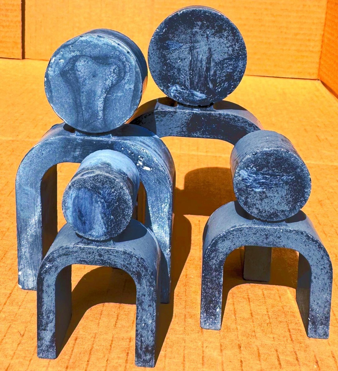 Mini Family Concrete Figurines Statues, Mantle Decor, Housewarming Gift ...