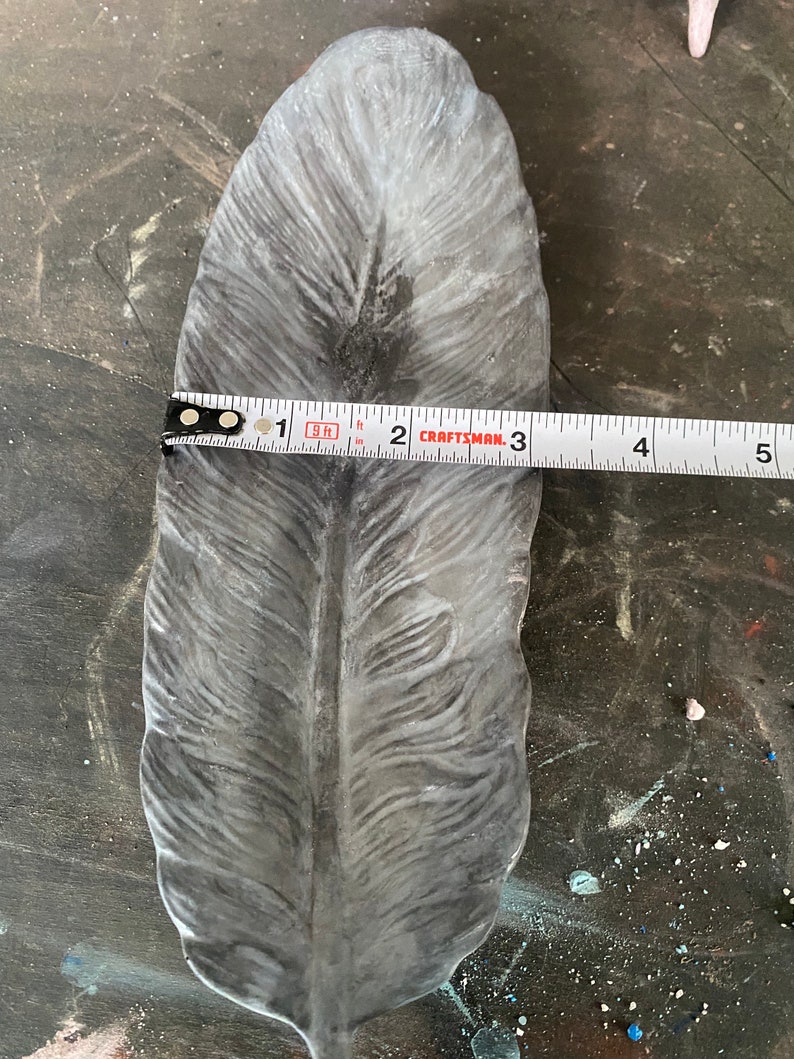 Concrete Feather Tray Dish, 9 Inches X 3 Inches, Jewelry Holder, Sink ...
