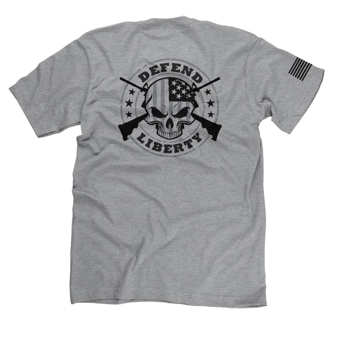 Defend Liberty and Freedom Skull 2nd Amendment American Flag Deplorable ...