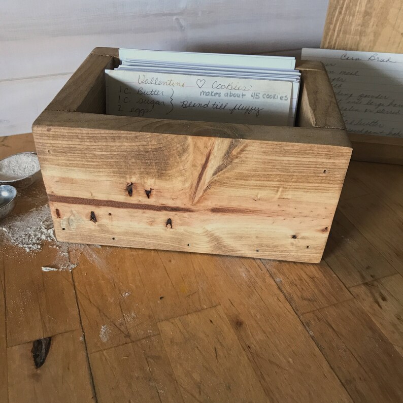 Handmade Recipe Box With Easel Recipe Cards Kitchen Apartment Etsy handmade-recipe-box-with-easel-recipe-cards-kitchen-apartment-etsy