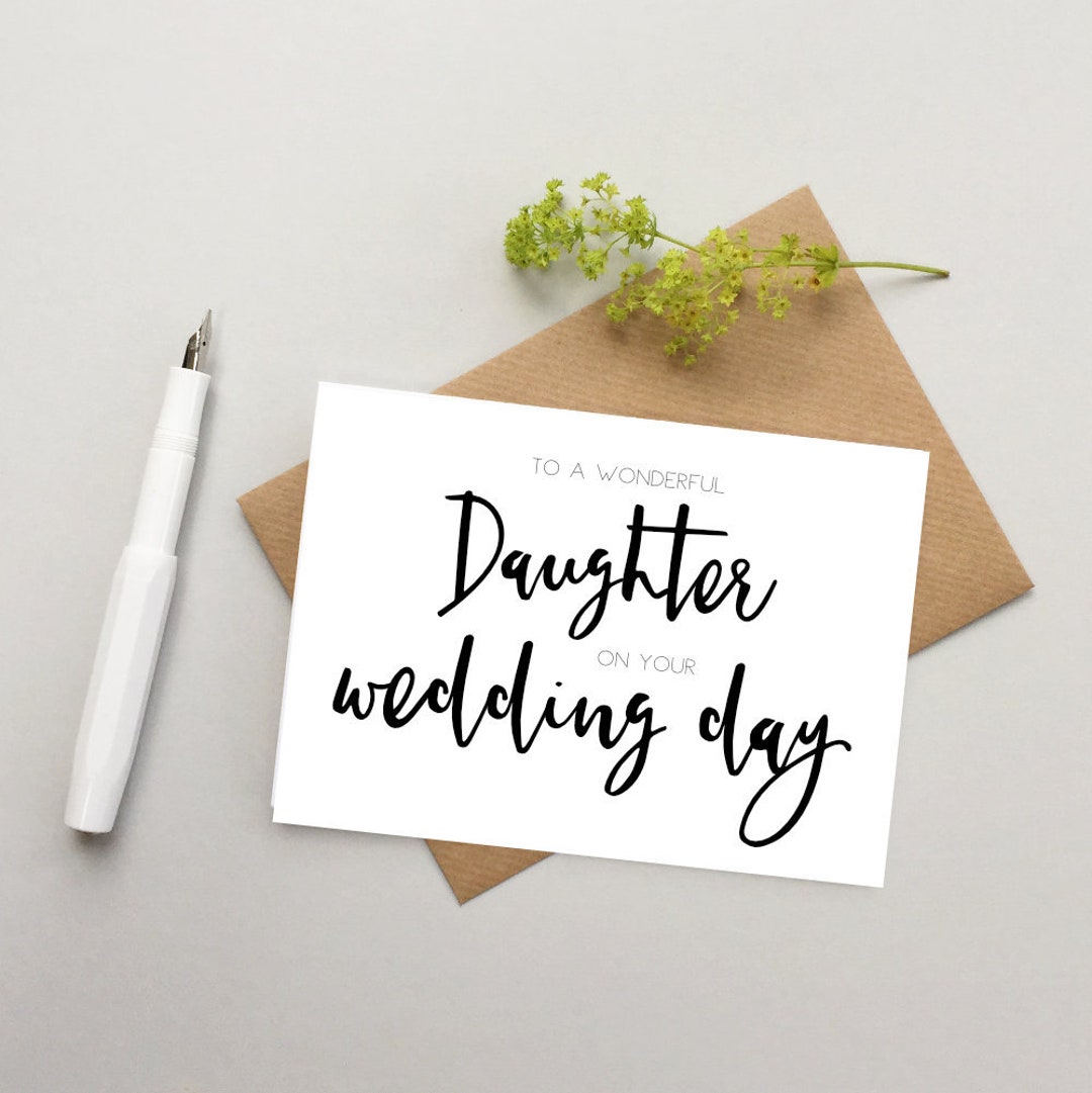 Daughter Wedding Card Wedding Day Card for Daughter Card - Etsy