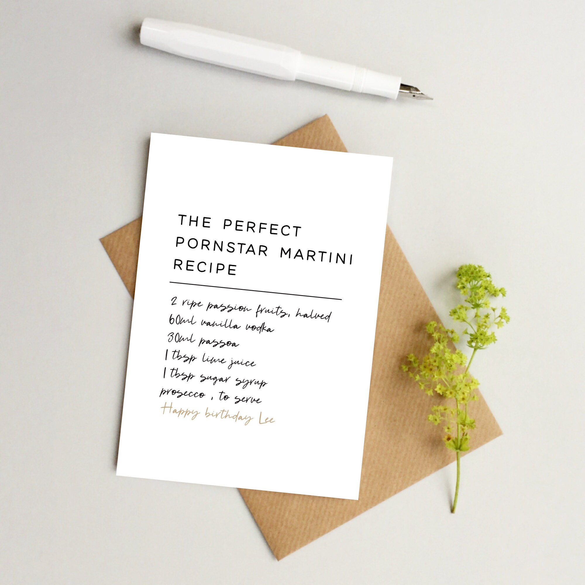 Pornstar martini card cocktail birthday card Pornstar - Etsy 日本