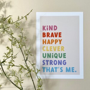 Kids Positive Affirmation Print - Motivational Poster - Kids Positive ...