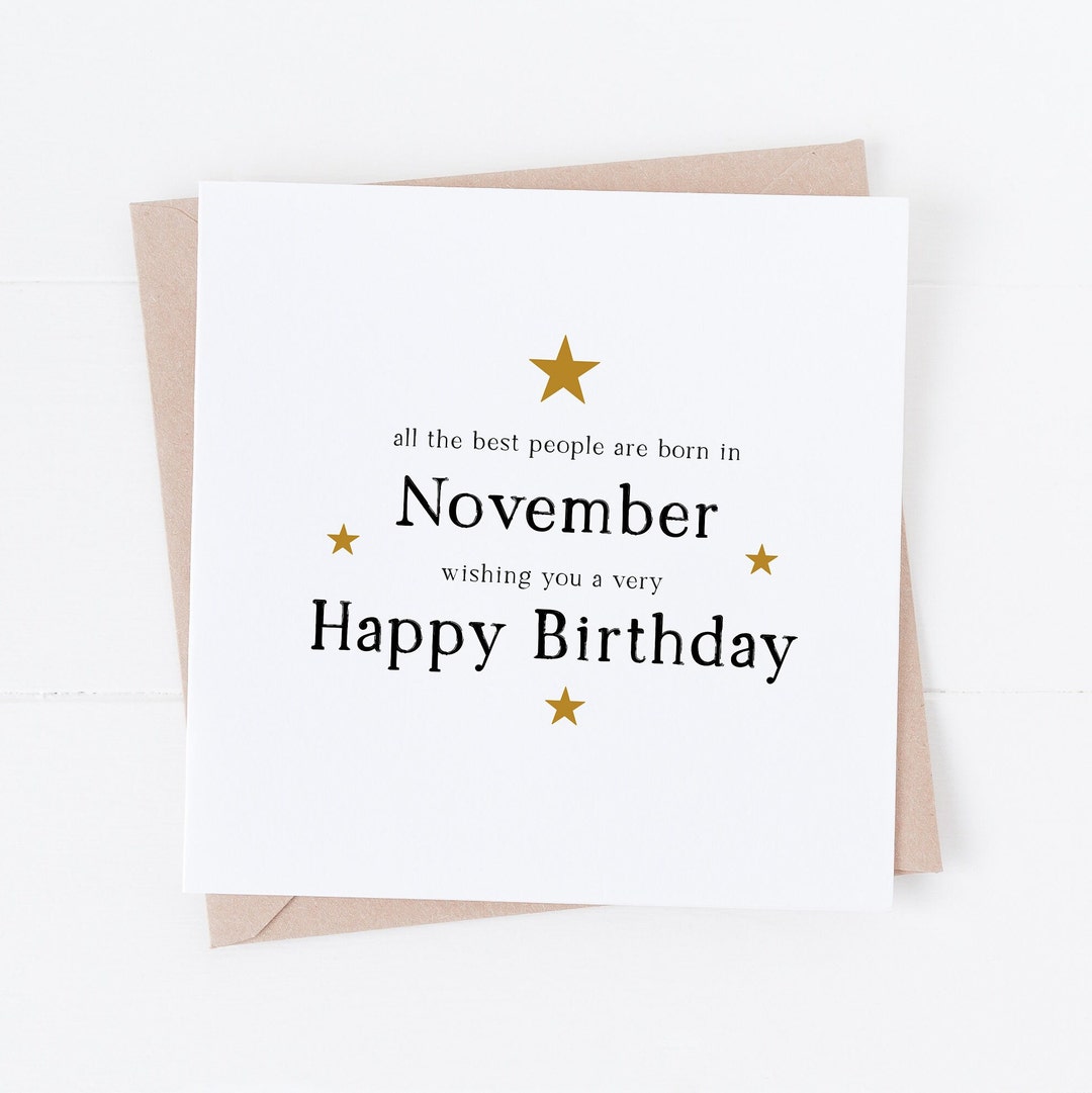 November Birthday Card Birthday Card for November Birthday Funny ...