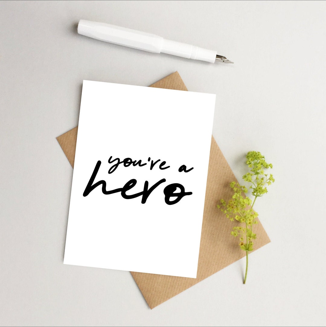 Hero Card You're My Hero Card You're a Hero Card Key Worker Card NHS ...