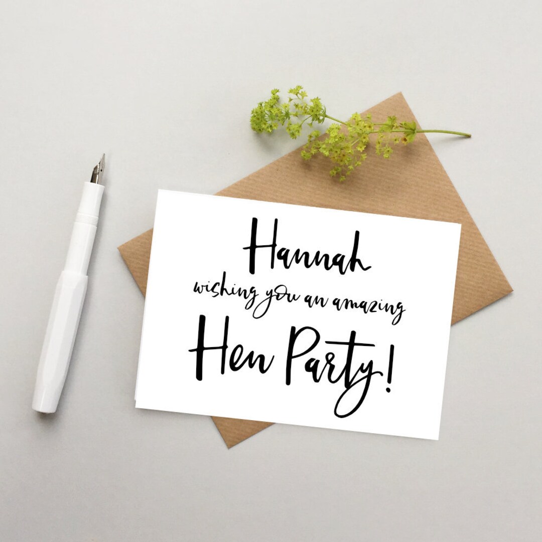 Hen Night Card - Hen Party Card - Personalised Hen Party Card - Card ...