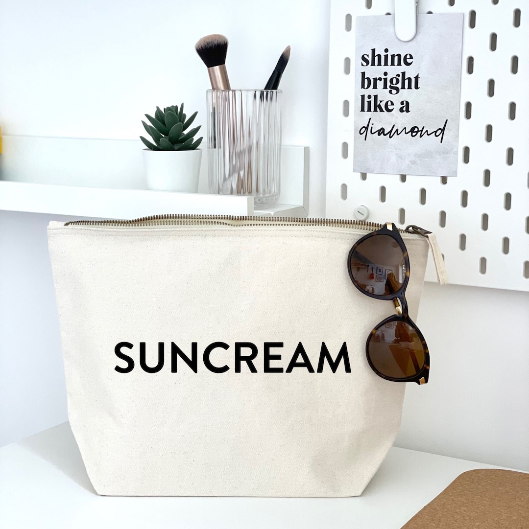 Suncream Storage Bag, Suncreen Zipped Travel Bag, Holiday Things Bag ...