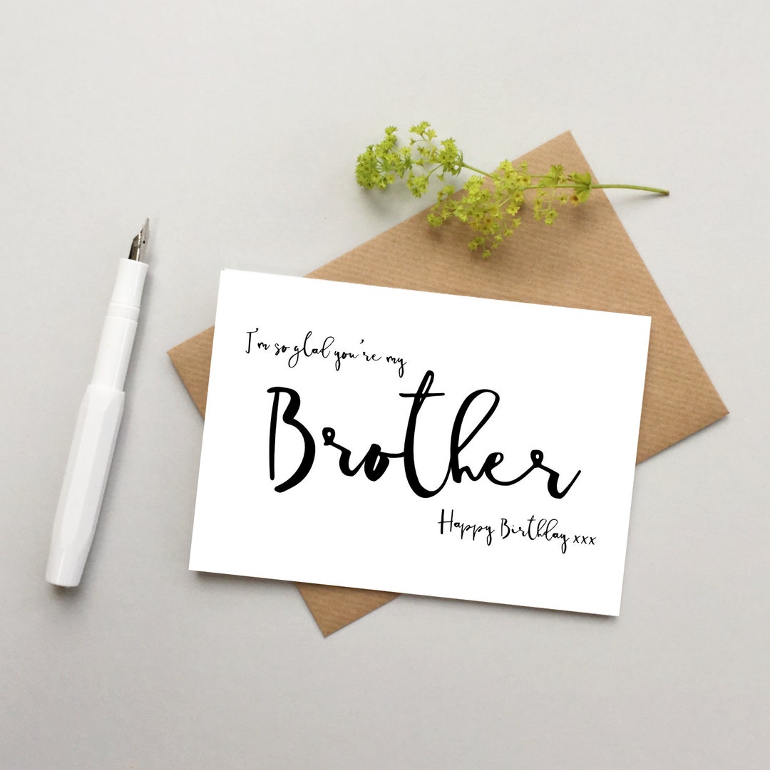 Brother Birthday Card Brother Card Card for Brother Happy Birthday ...