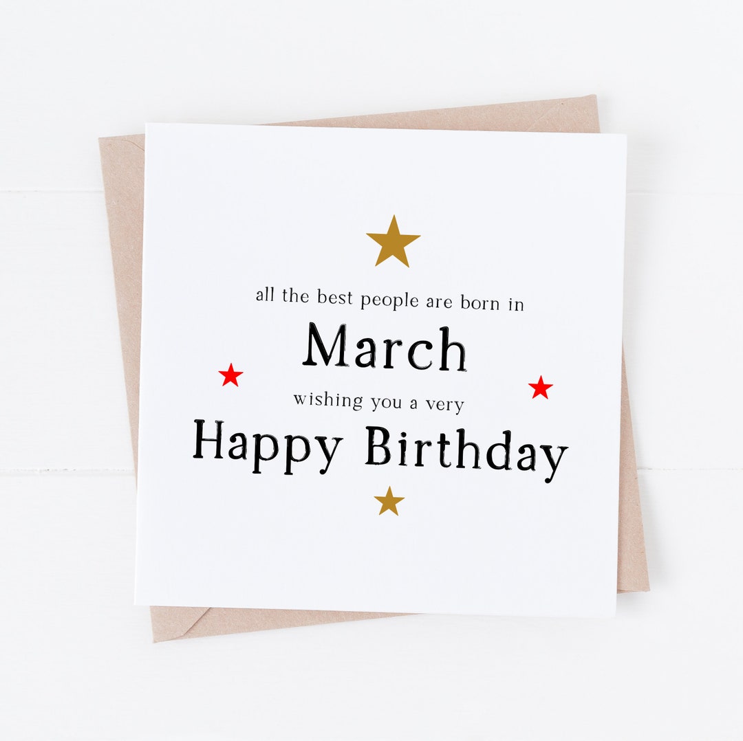 March Birthday Card - Birthday Card for March Birthday - Funny March ...