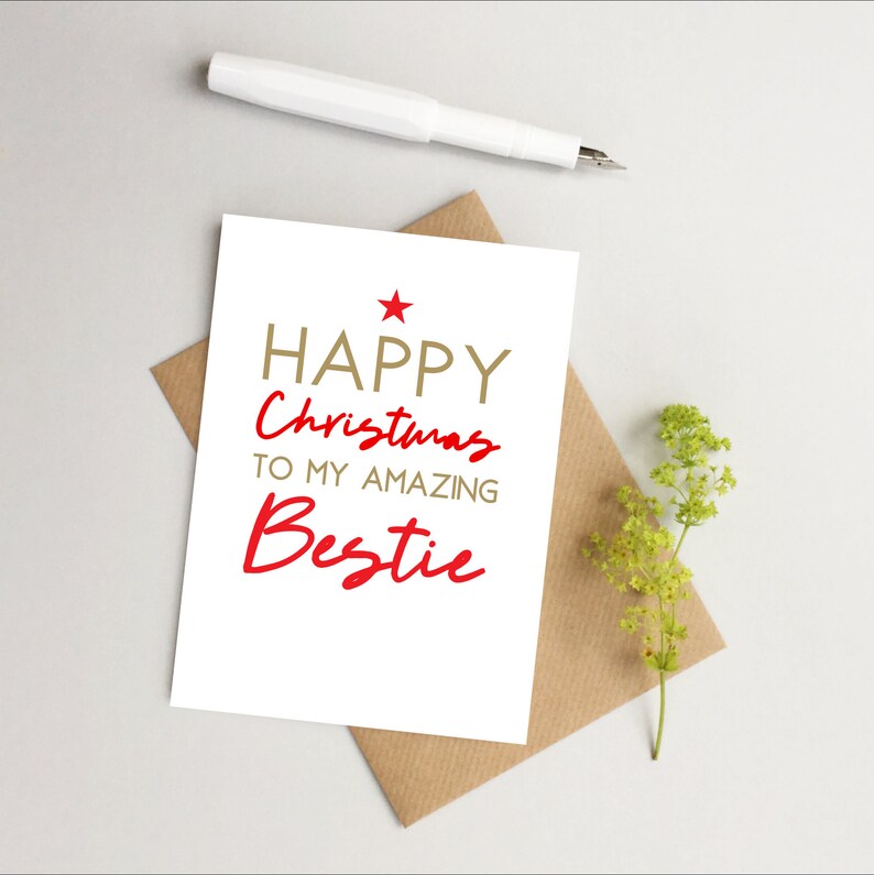Friend Christmas Card Christmas Card for Best Friend - Etsy