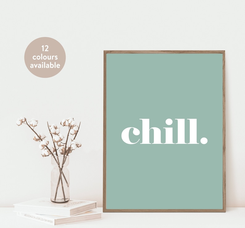 Chill Poster Bold and Colourful Chill Print Typographic - Etsy UK