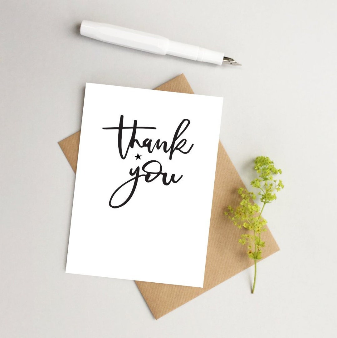 Thank You Card - Simple Thank You Card - Wedding Thank You Card - Card ...