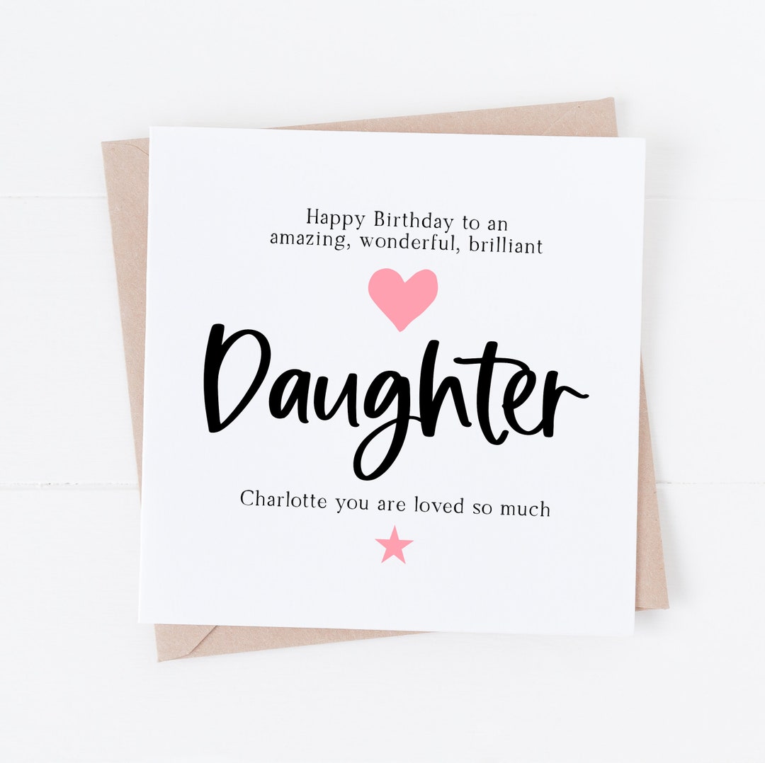 Personalised Daughter Birthday Card Card for Daughter - Etsy