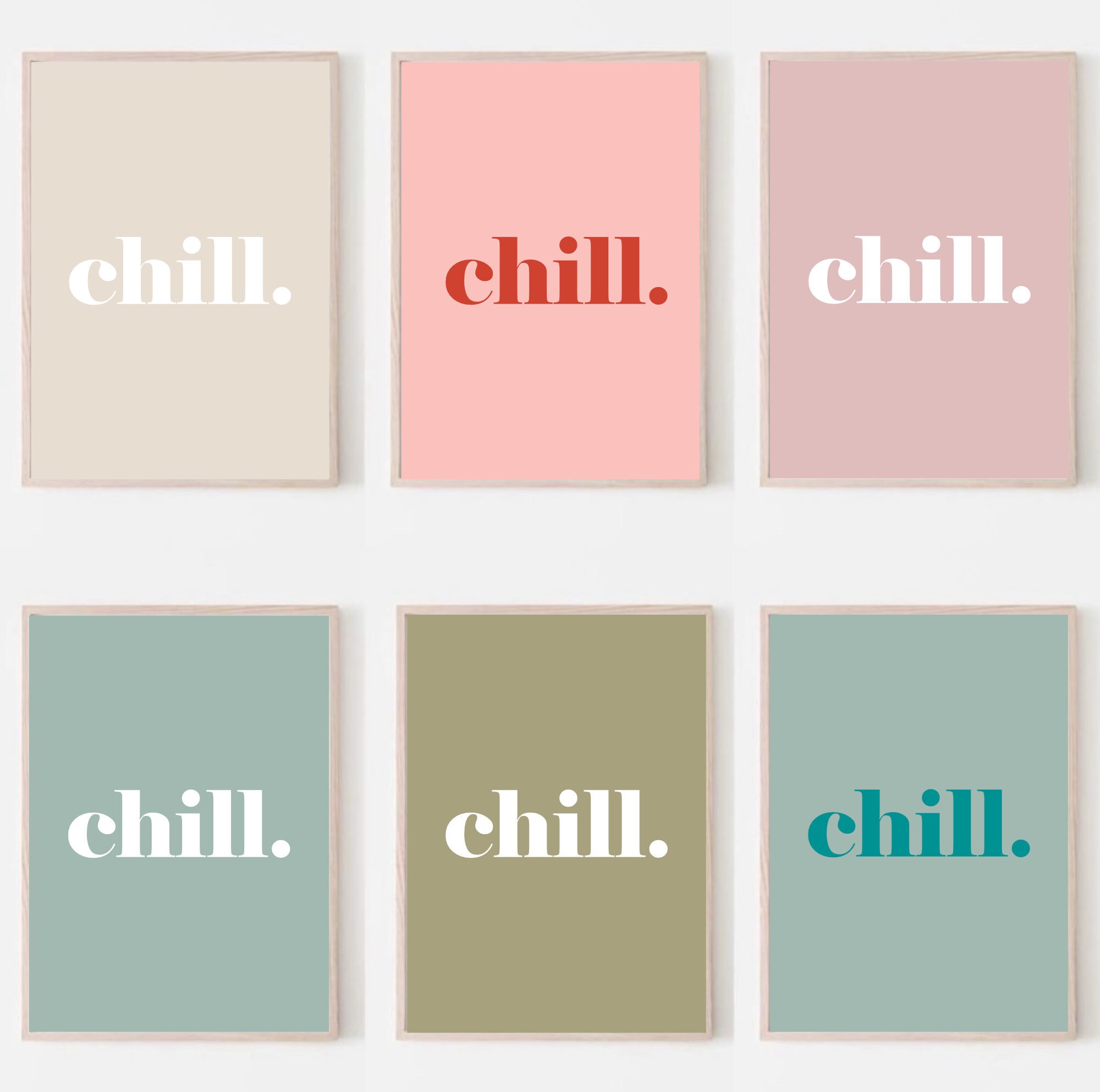 Chill Poster Bold and Colourful Chill Print Typographic - Etsy UK