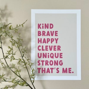 Kids Positive Affirmation Print - Motivational Poster - Kids Positive ...