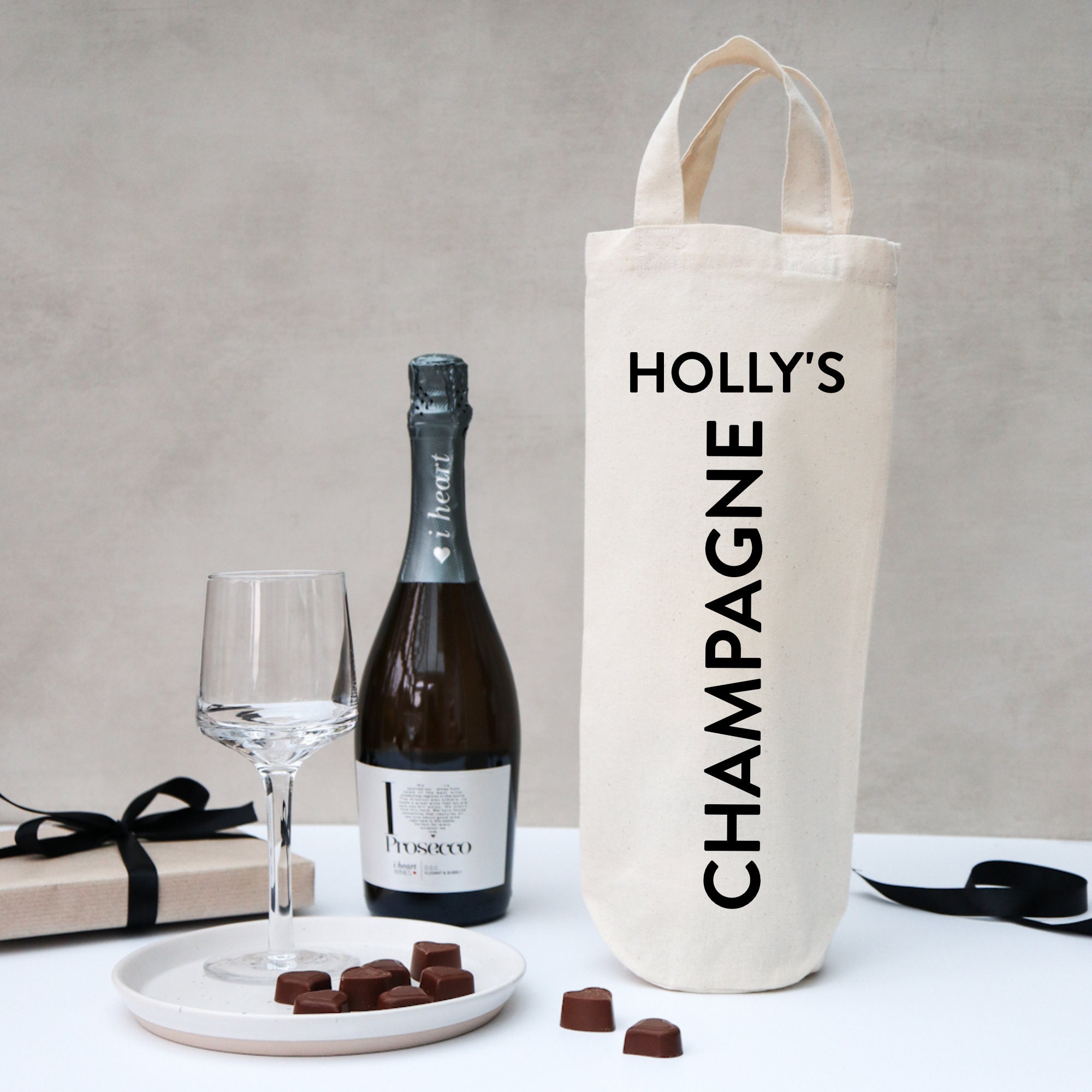 Personalised Champagne Bottle Bag - Gift for Champagne Lover ...