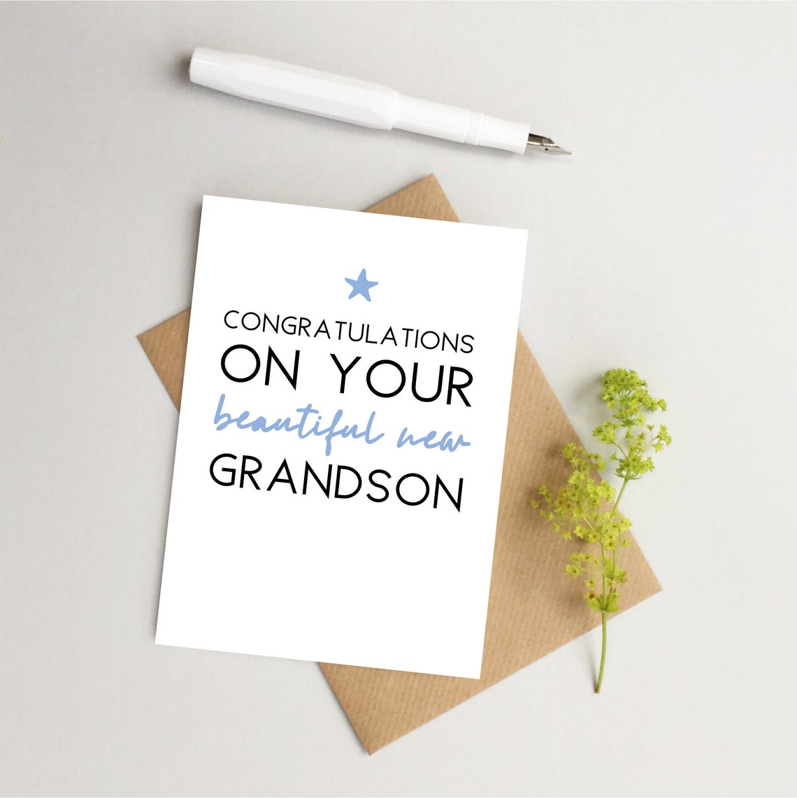 New Grandson Card New Baby Grandson Card Congratulations - Etsy