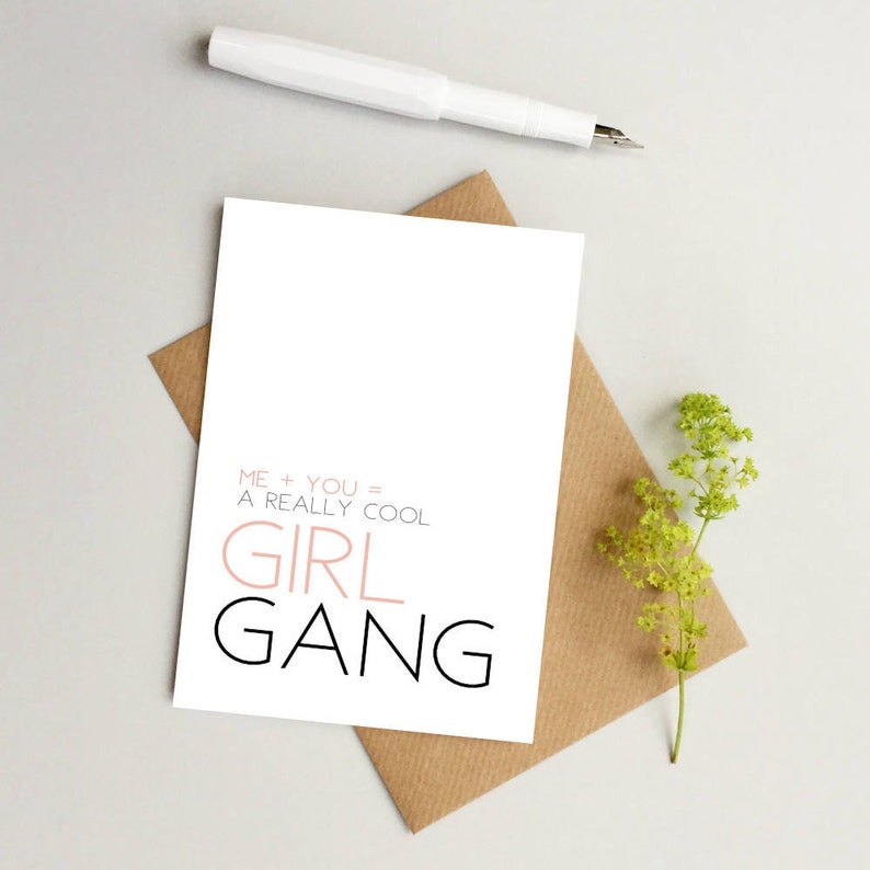 Friend Card Girl Gang Card Best Friend Card Female - Etsy