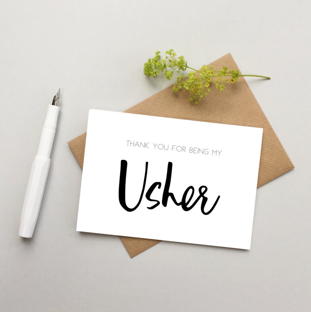 Usher Card Thank You Usher Card Wedding Party Cards Card - Etsy
