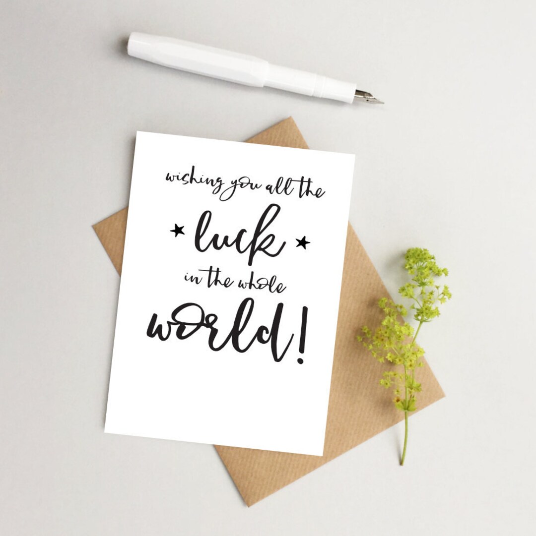 Good Luck Card - Lots of Luck Card - Wishing You Luck Card - Just to ...