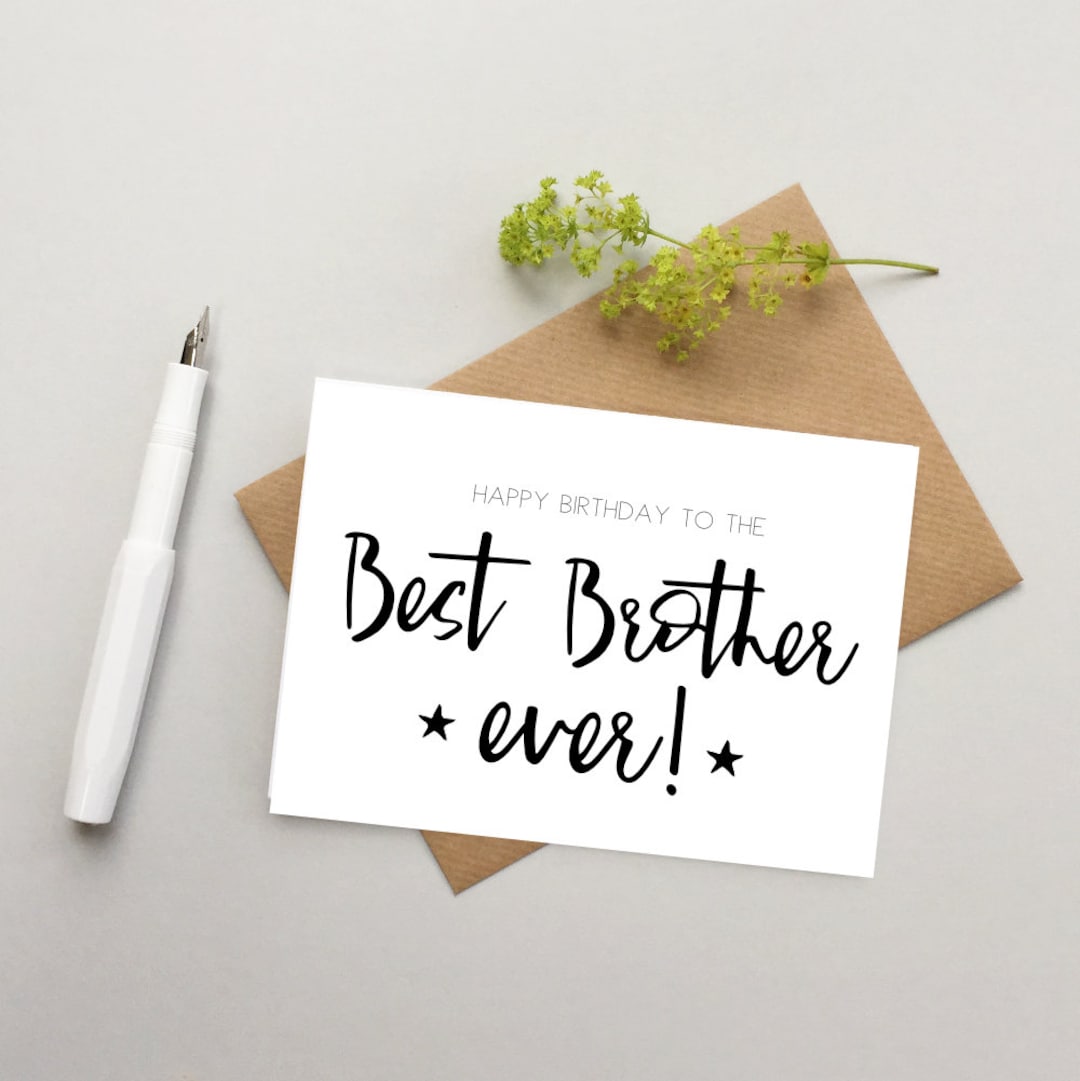 Brother Birthday Card Happy Birthday Brother Card Card for Brother ...