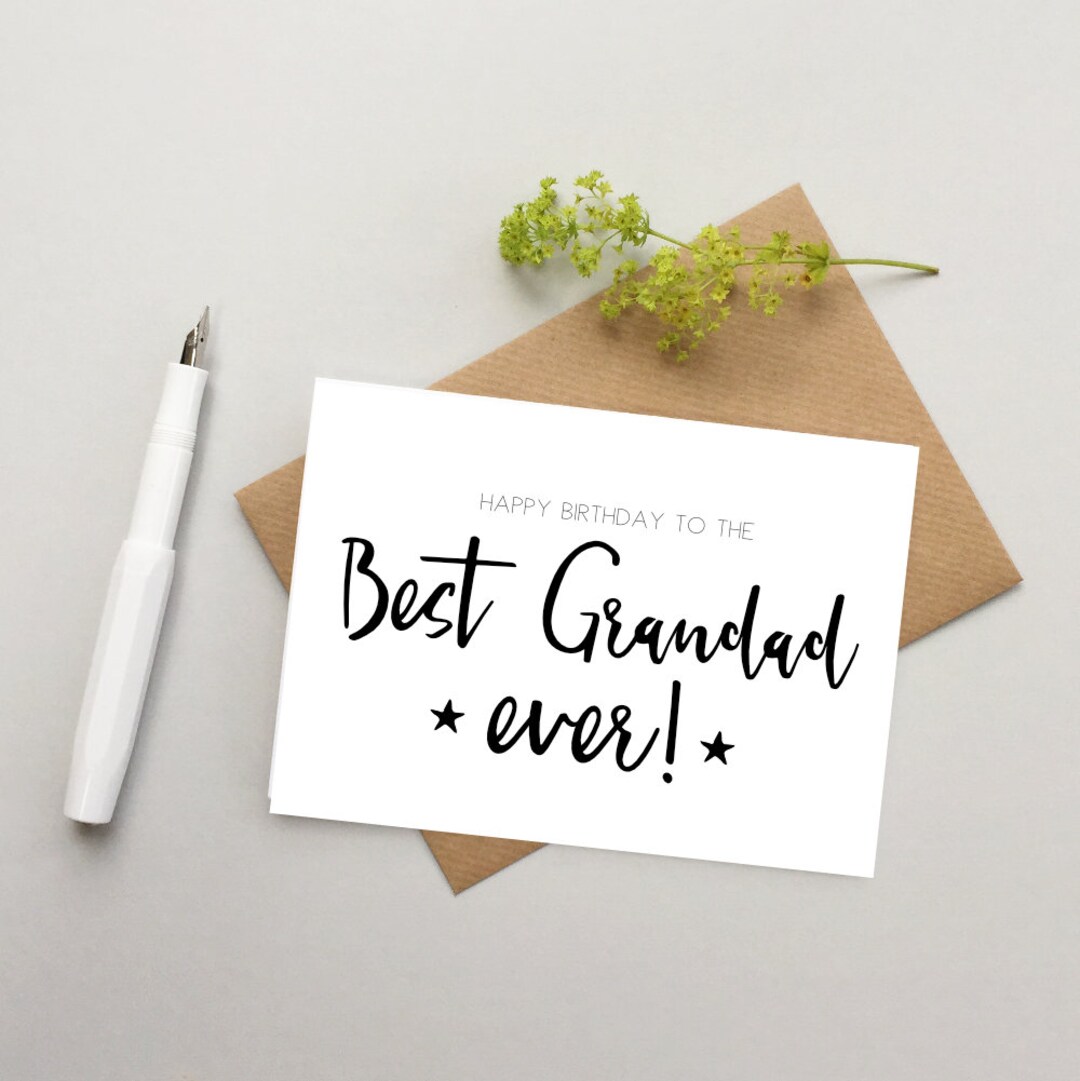 Grandad Birthday Card Happy Birthday Grandad Card Card for Grandad ...