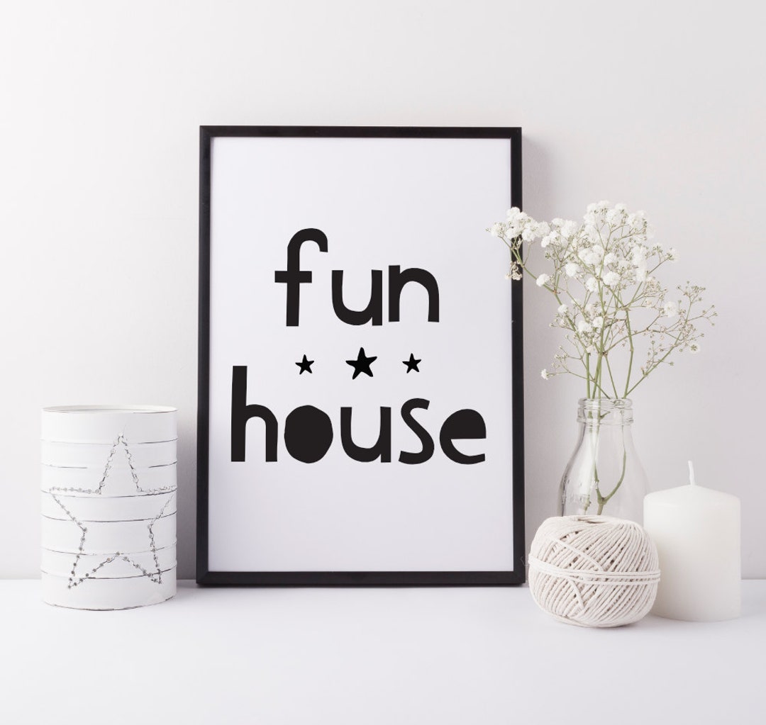 Fun House Print Boys Girls Art Print Nursery Print - Etsy