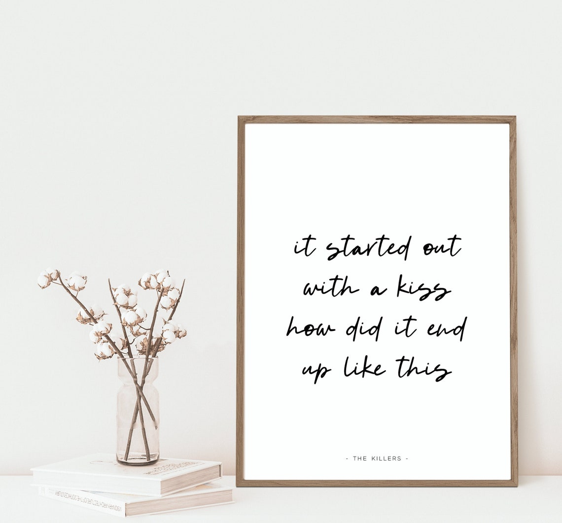Mr Brightside Lyrics Print the Killers Lyrics Posters Song - Etsy UK
