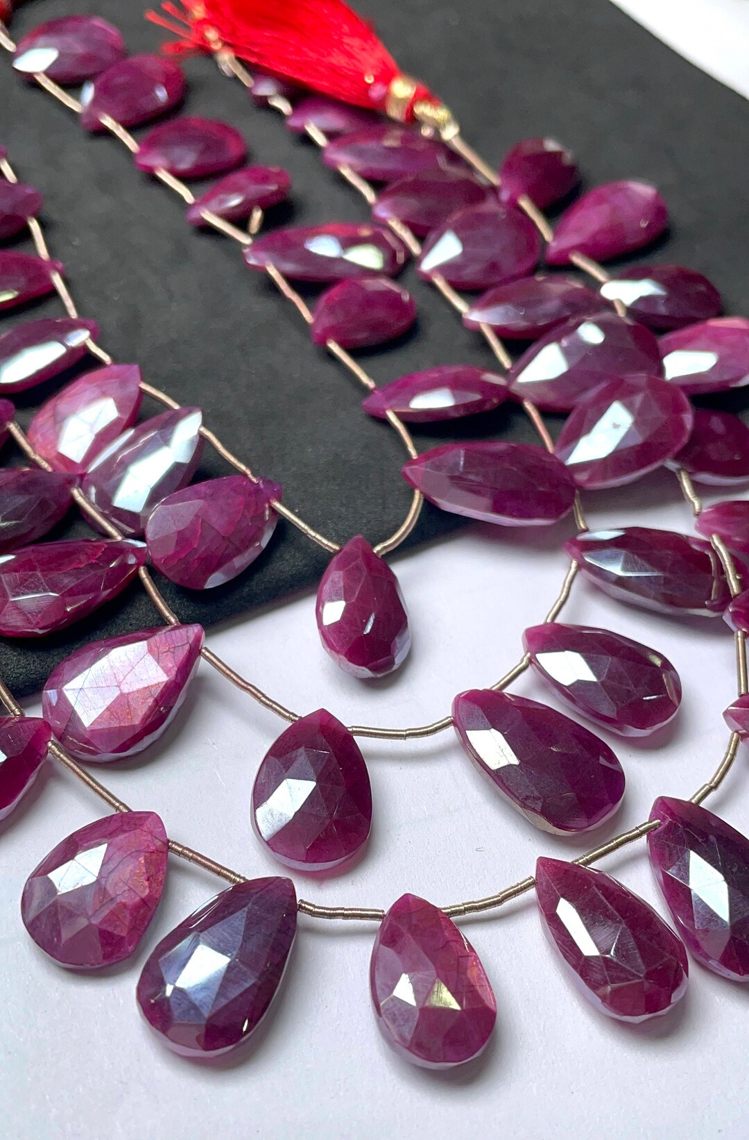 New Brand 17 Beads Dyed Mystic Coated Natural Moonstone Pear - Etsy UK