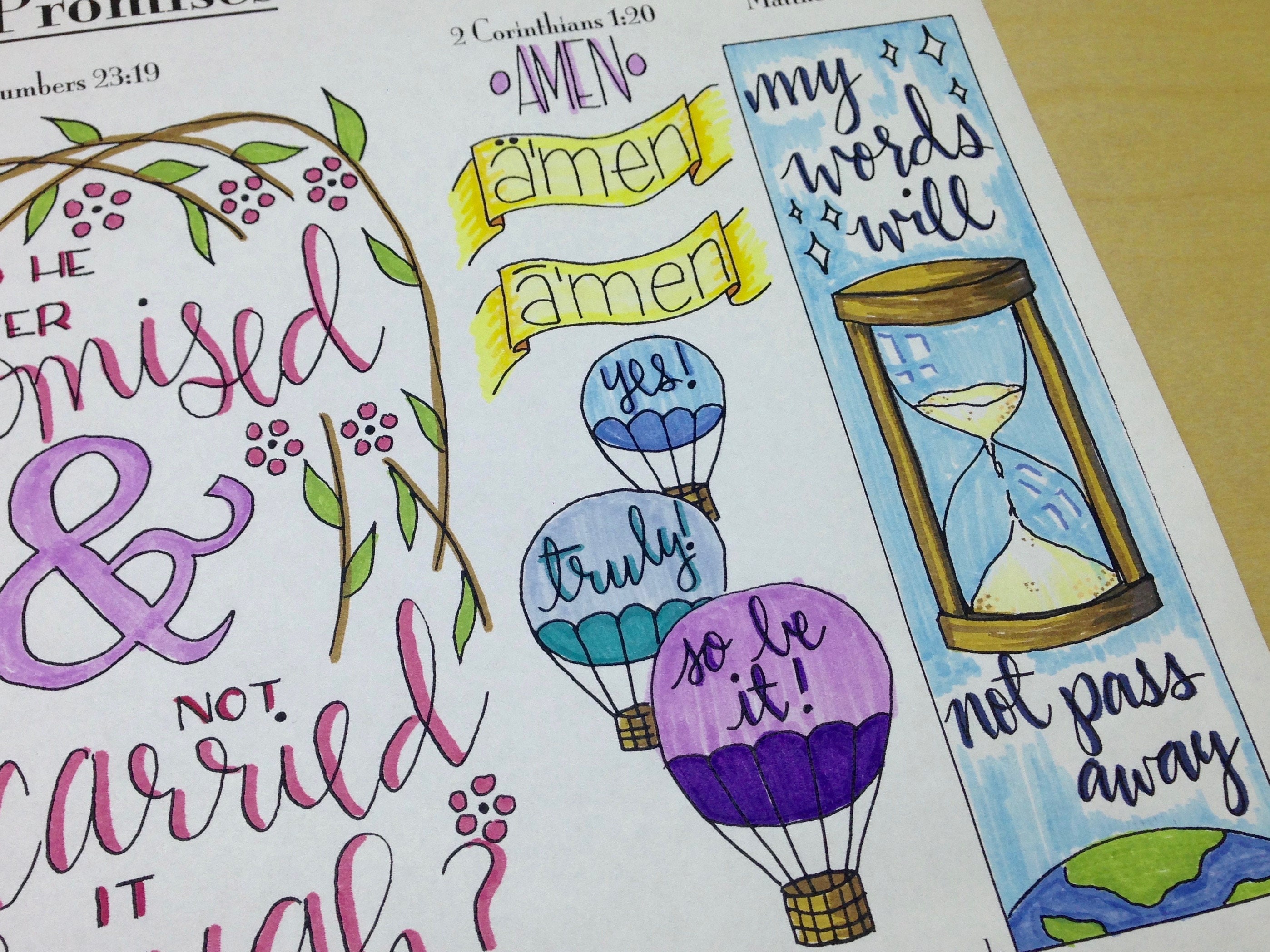 Faithful to His Promises Bible Journaling Margin Art & Tip-in | Etsy