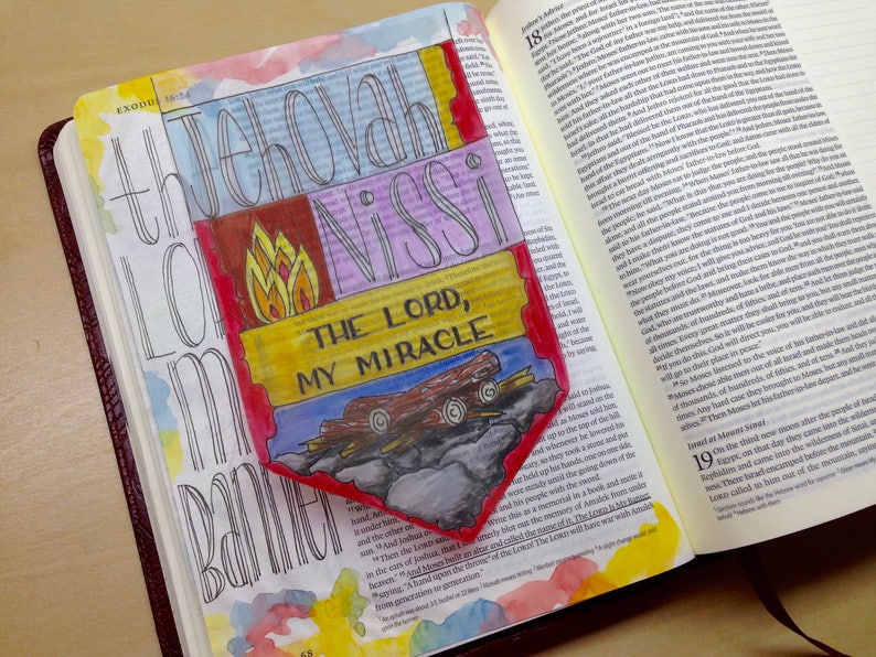 Hand Lettered Bible Journaling Tip-ins Art, Hand Lettering, Exodus 17 ...