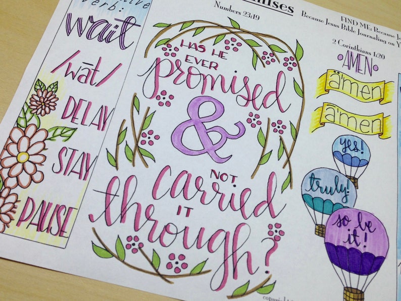 Faithful to His Promises Bible Journaling Margin Art & Tip-in | Etsy