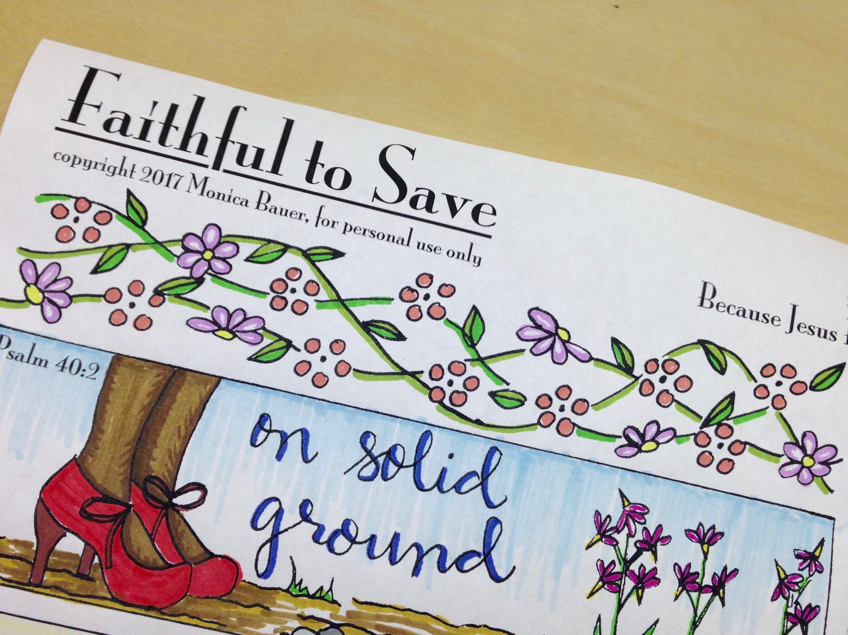 Faithful to Save Bible Journaling Margin Art & Tip-in, Printable and ...
