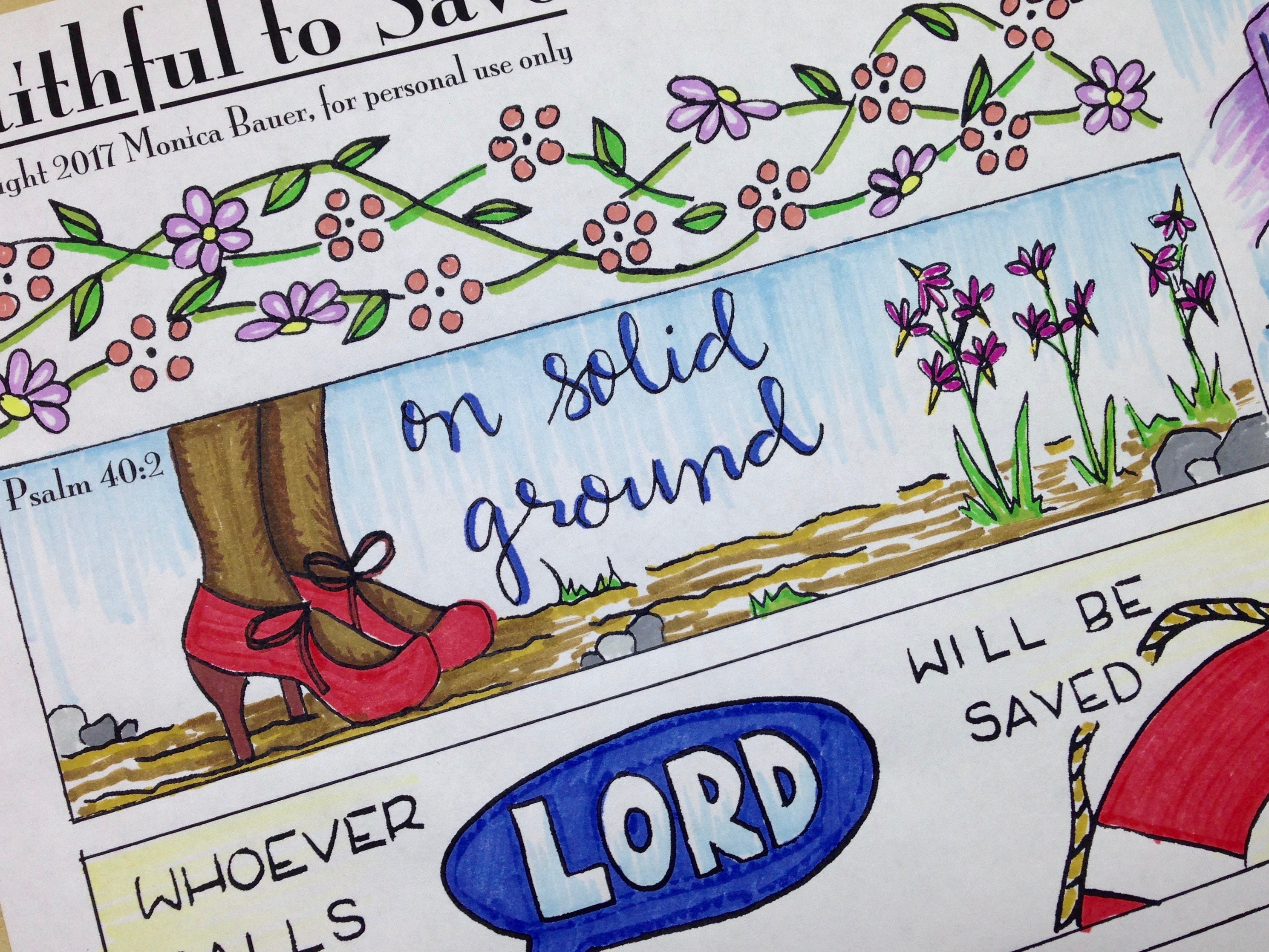 Faithful to Save Bible Journaling Margin Art & Tip-in, Printable and ...