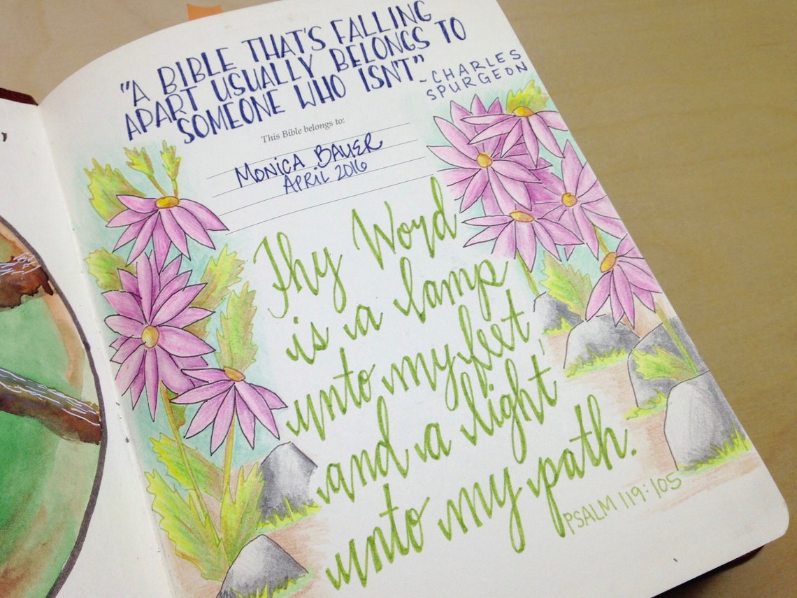Inside Cover and Book Title Bible Journaling Art, Printable and ...