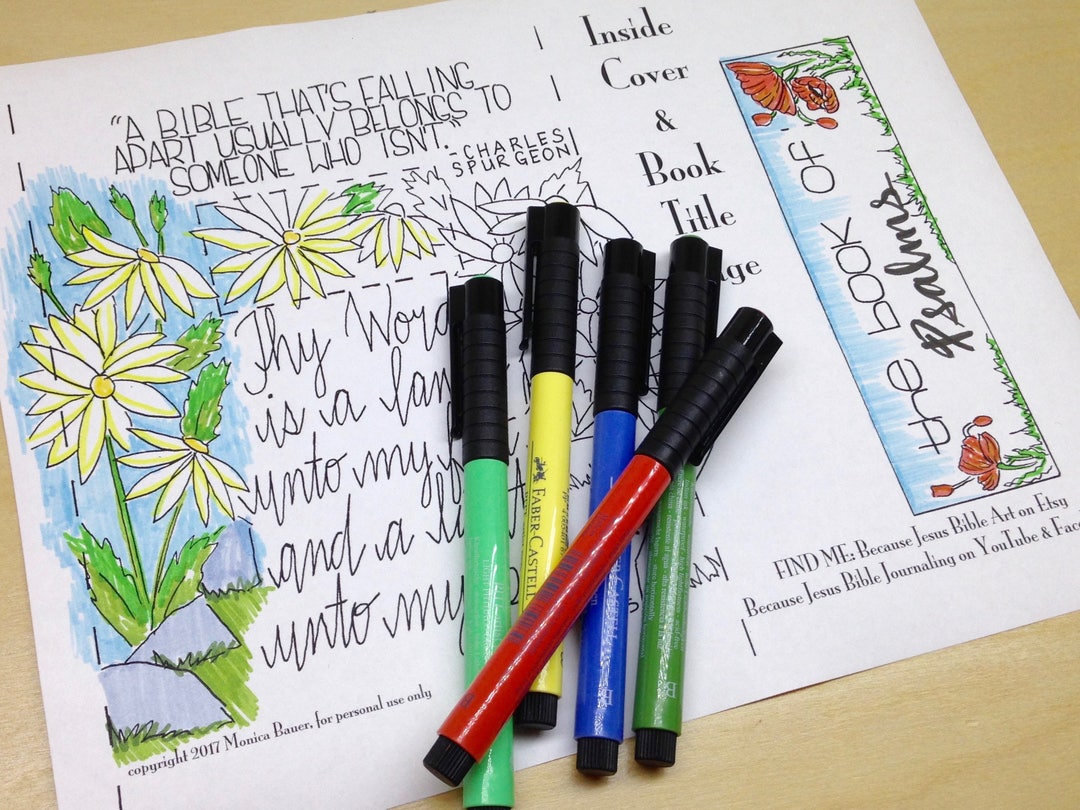 Inside Cover and Book Title Bible Journaling Art, Printable and ...