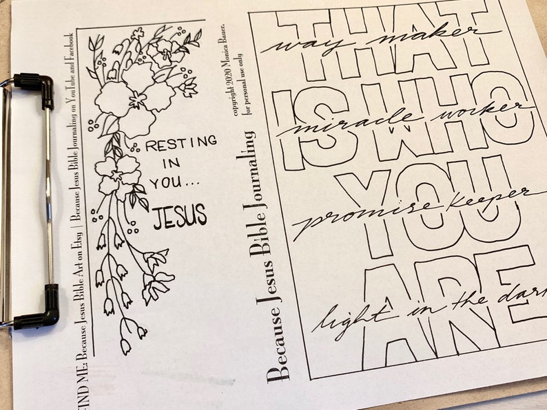 Way Maker Miracle Worker and Flowers Margin Art and Tip-in - Etsy