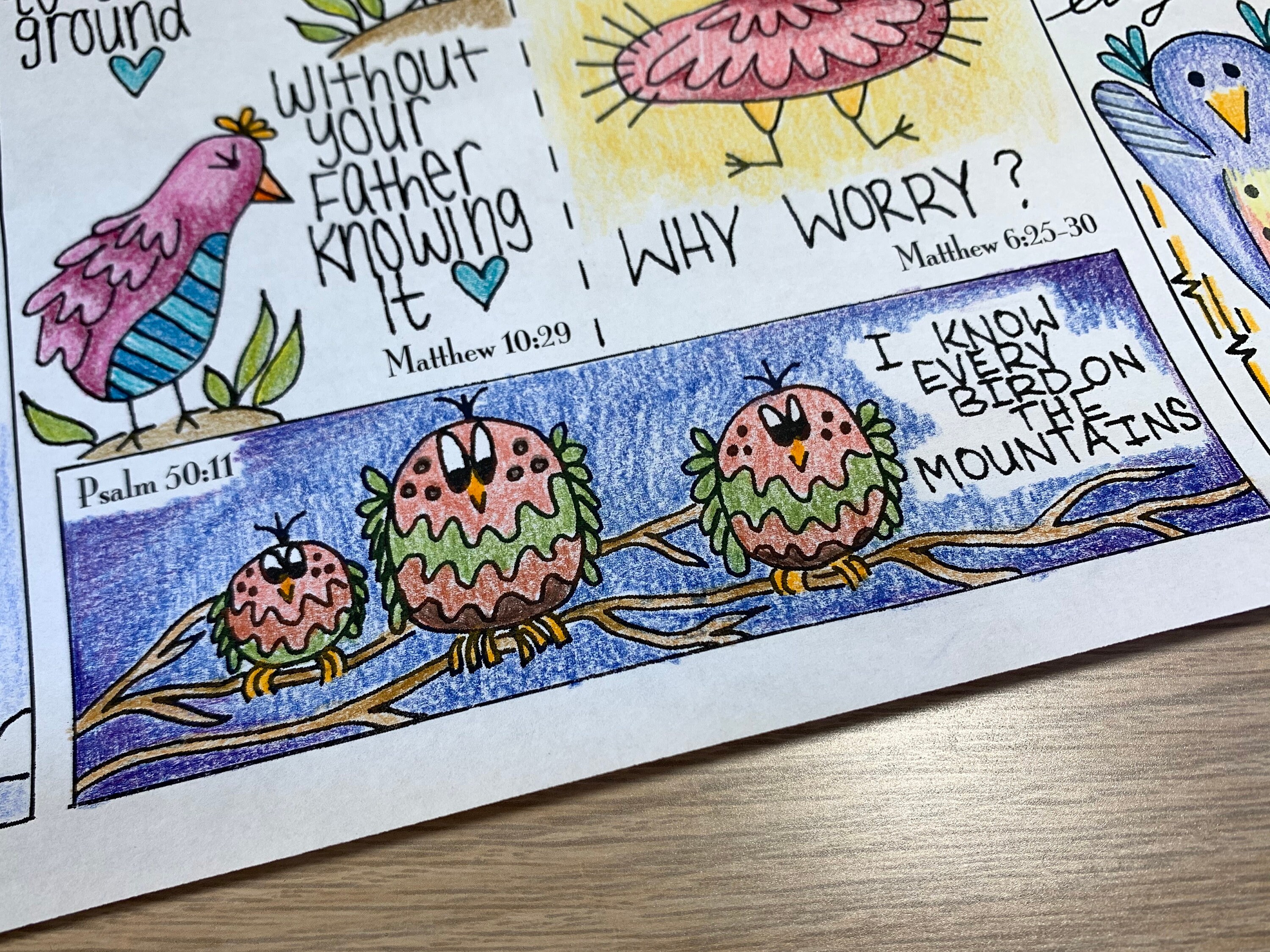 Bible Doodle Birds Journaling Margin Art & Tip-in, Printable and ...