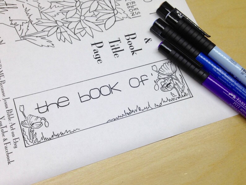 Inside Cover and Book Title Bible Journaling Art, Printable and ...